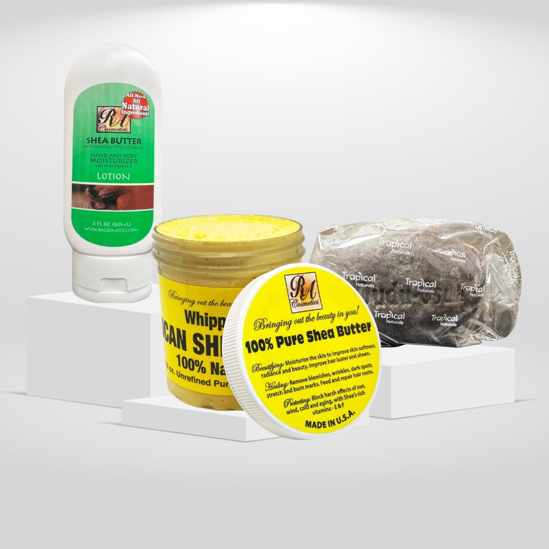 RA Cosmetics Wash n' Go Trio Dudu-Osun Black Soap 5oz, Whipped Shea ...