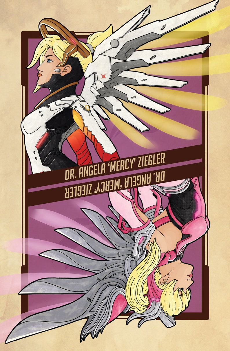 Pink Mercy Overwatch Poster Flip Overwatch Print Gamer Wall | Etsy