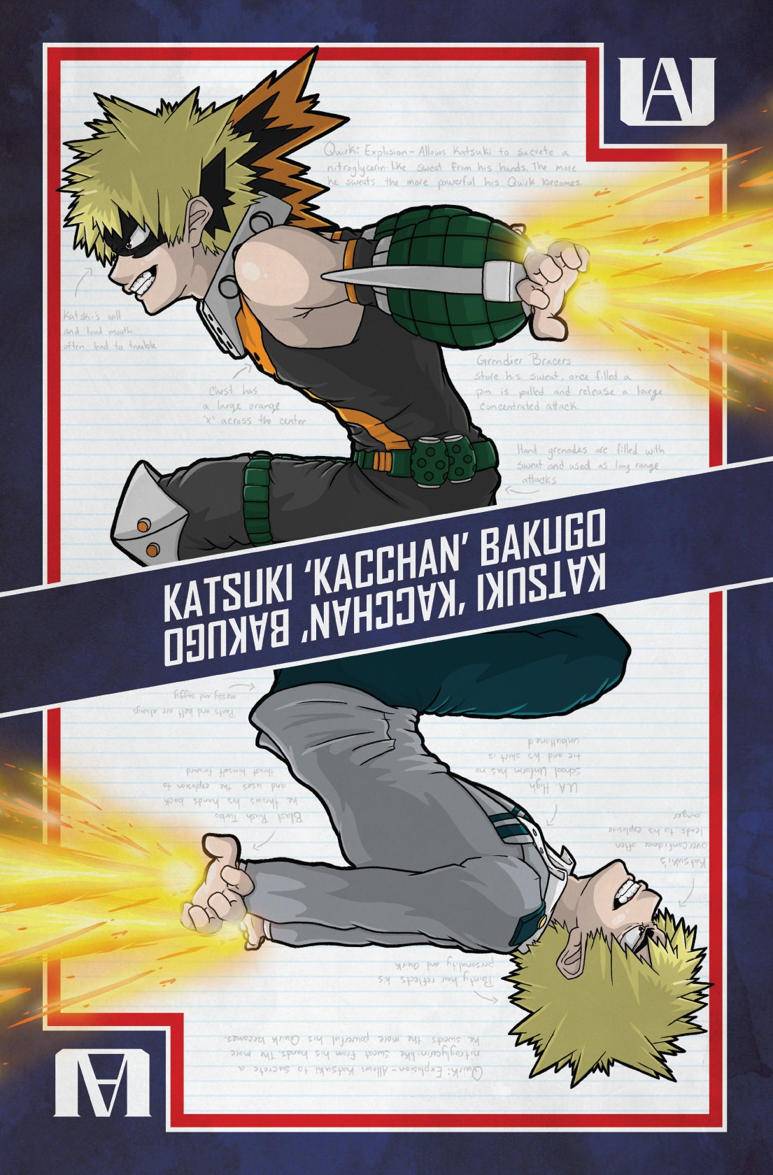 Manga My Hero Academia Katsuki Bakugo Poster Boku No Hero MHA Wall Art ...