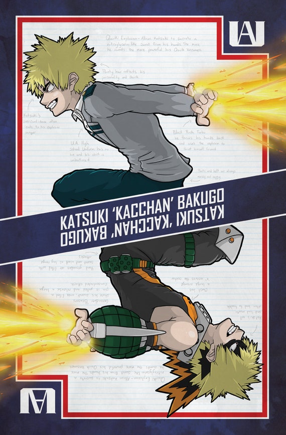 Manga My Hero Academia Katsuki Bakugo Poster Boku No Hero MHA Wall Art ...