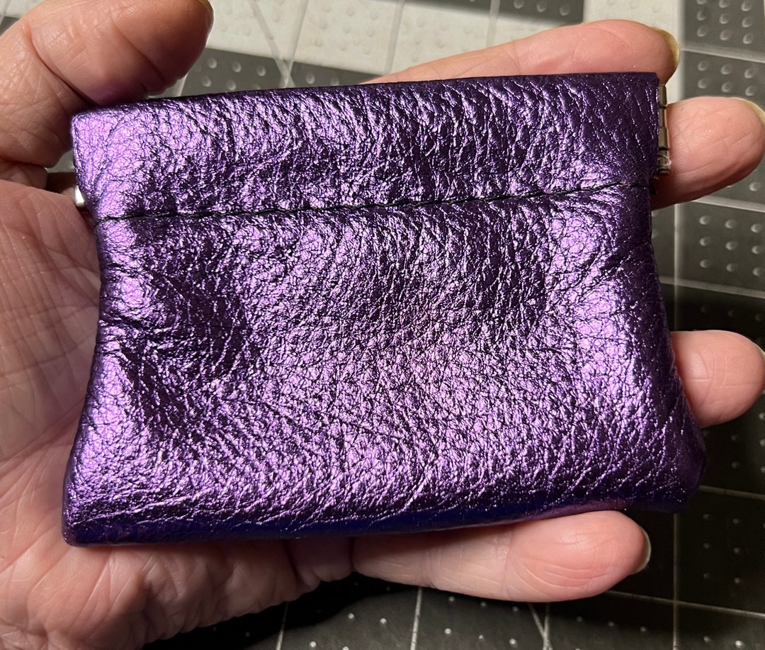 Leather Coin Pouch Squeeze Open Coin Pouch Pop Open Coin - Etsy