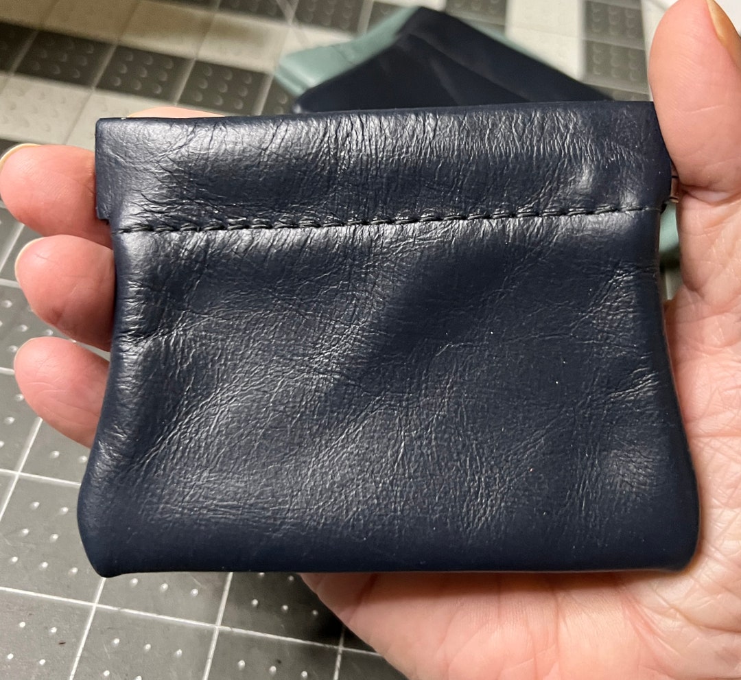 Leather Coin Pouch, Squeeze Open Coin Pouch, Pop Open Coin Pouch, Ear ...