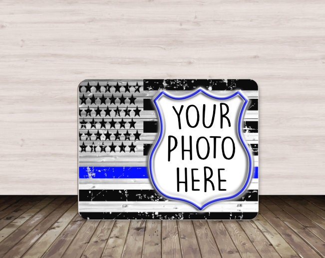 Thin Blue Line Picture Frame, Thin Blue Line Gift, Thin Blue Line Photo ...