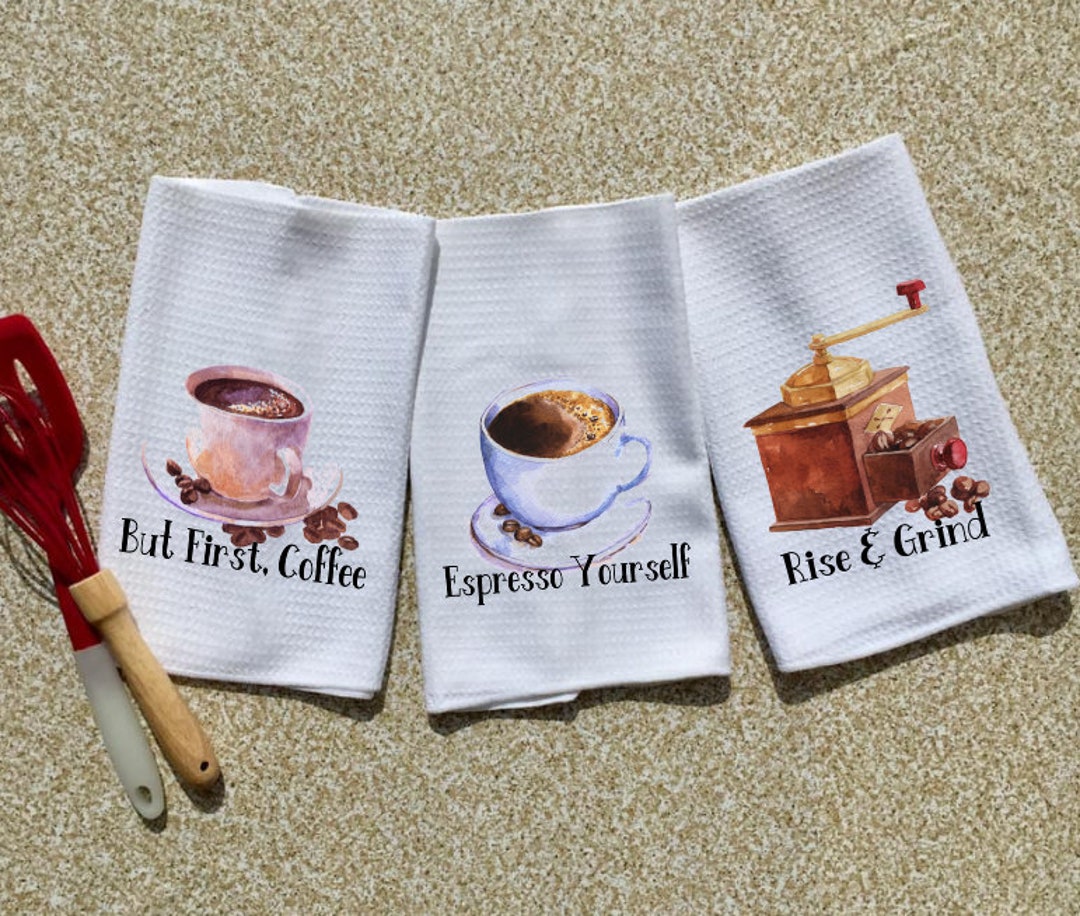 Kitchen Towel Towel Set Coffee Towel Kitchen Decor Coffee - Etsy