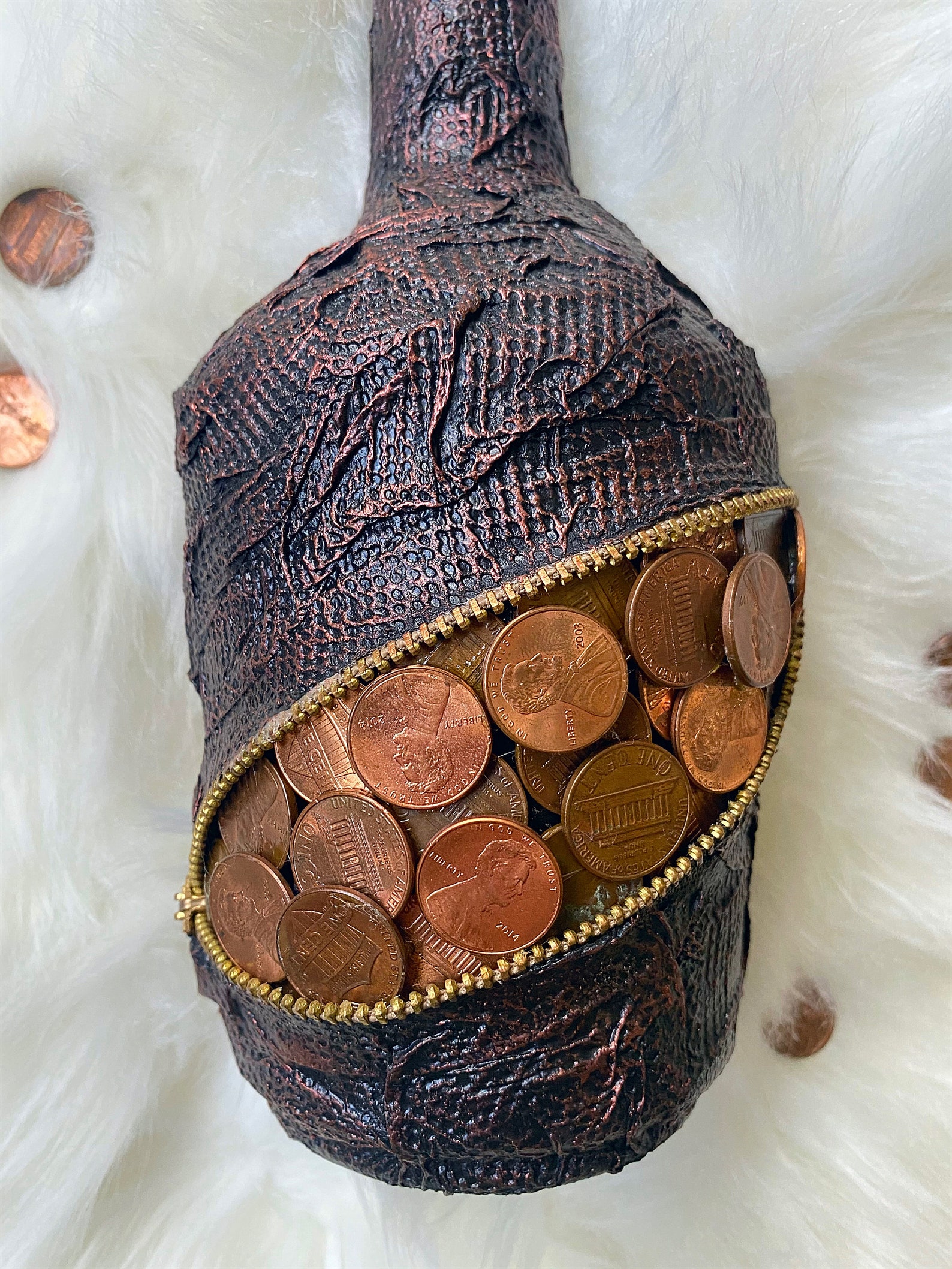 Wine Bottle Decor.home Decor.glass Bottle Art.money Art. Money Bottle ...