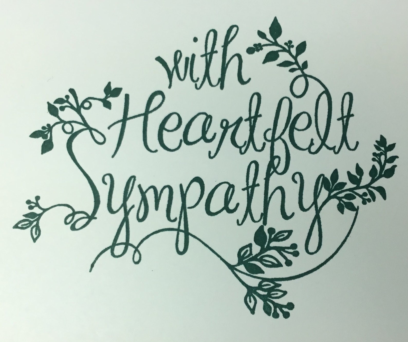 Sympathy Greeting Card - With Heartfelt Sympathy - Floral Sympathy Note ...
