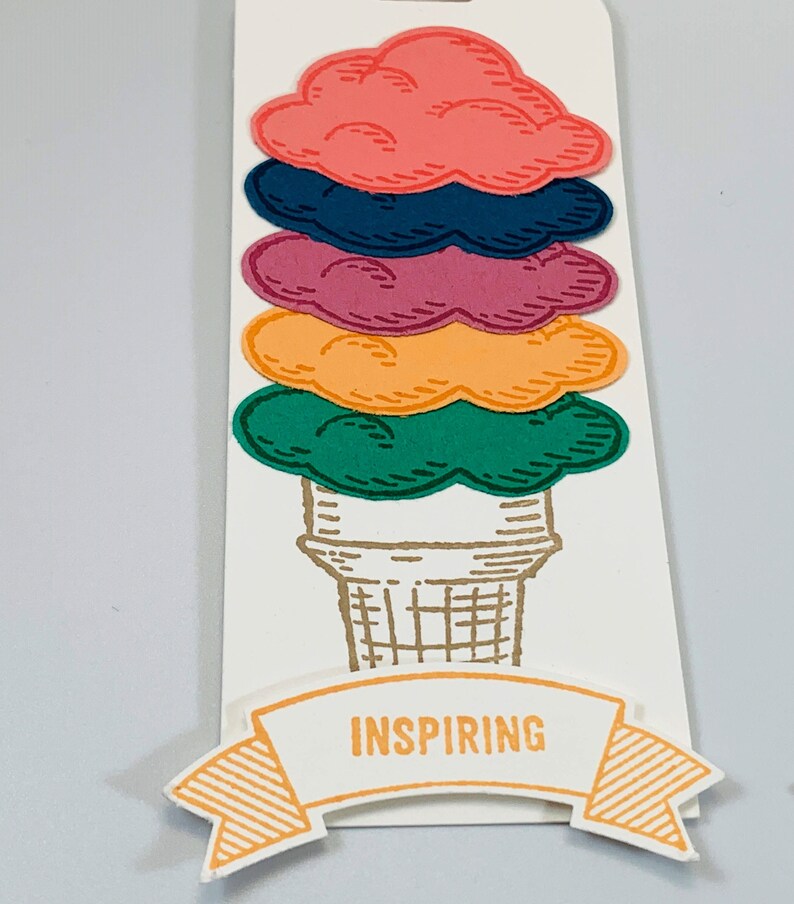 Ice Cream Cone Bookmark or Gift Tag - Choose Your Color "inspiring ...