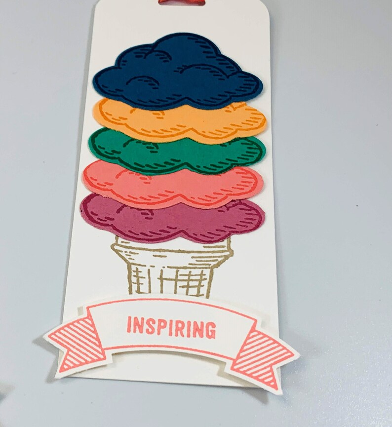 Ice Cream Cone Bookmark or Gift Tag - Choose Your Color "inspiring ...