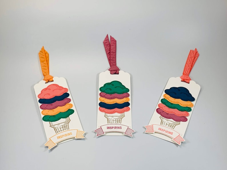 Ice Cream Cone Bookmark or Gift Tag - Choose Your Color "inspiring ...