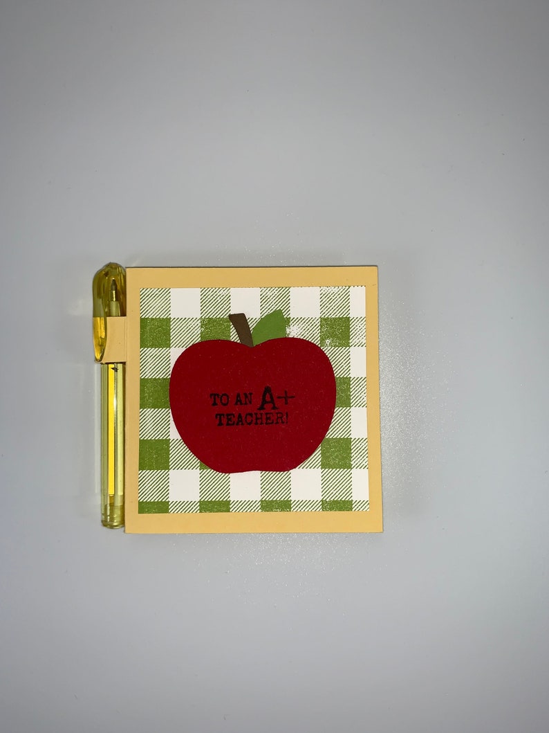 Back to School Apple Sticky Note Pad Holder - A+ Teacher Gift - Fall ...