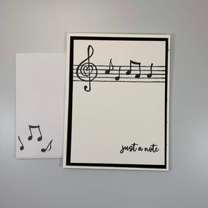 Just a Note Handmade Greeting Card - Music Teacher, Music Lover Note ...