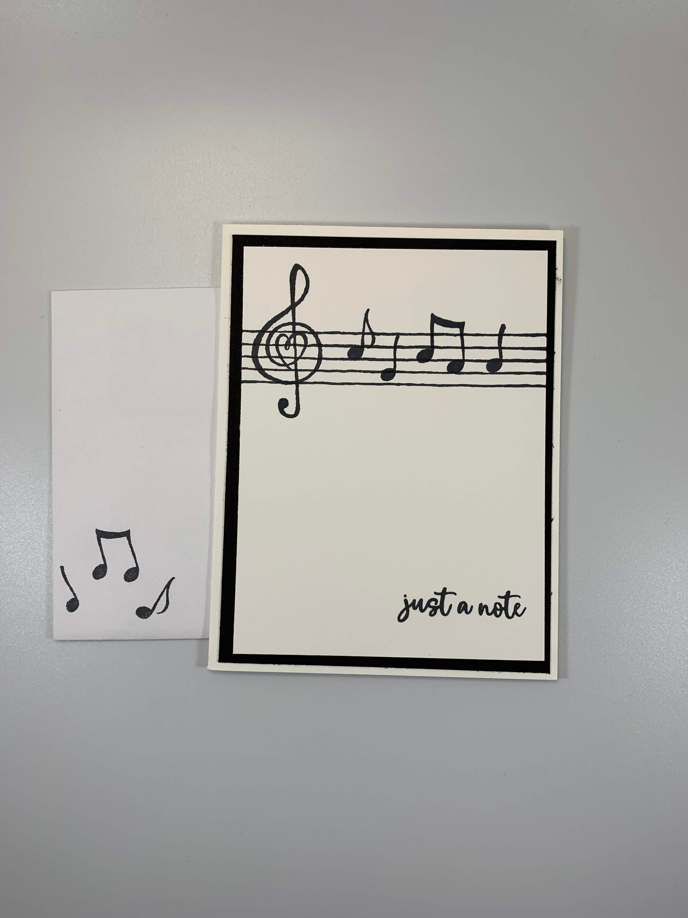 Just a Note Handmade Greeting Card - Music Teacher, Music Lover Note ...