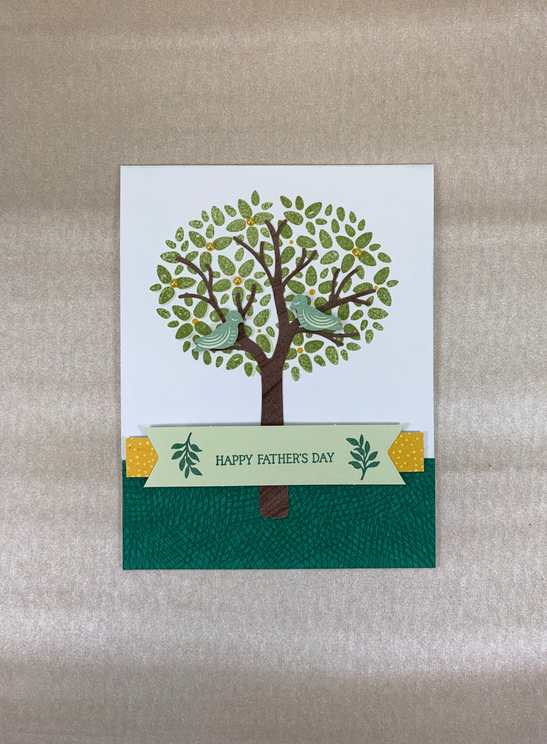 Father's Day Card - Birds in a Tree Handmade Dad Card - Happy Father's ...