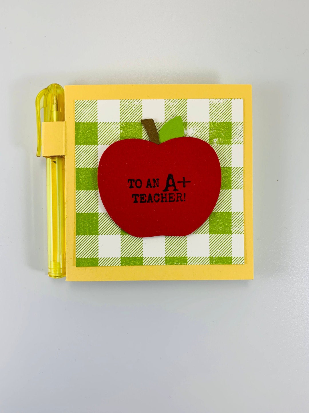 Back to School Apple Sticky Note Pad Holder - A+ Teacher Gift - Fall ...