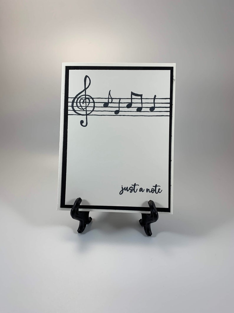Just a Note Handmade Greeting Card - Music Teacher, Music Lover Note ...