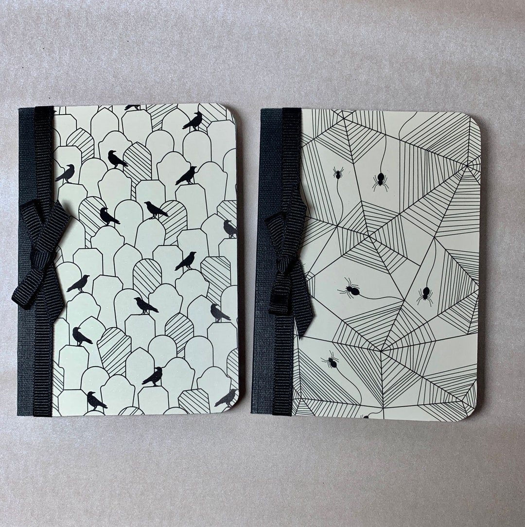 Halloween Spider Webs and Gravestones - Mini Notebooks Set of 2 - Lined ...