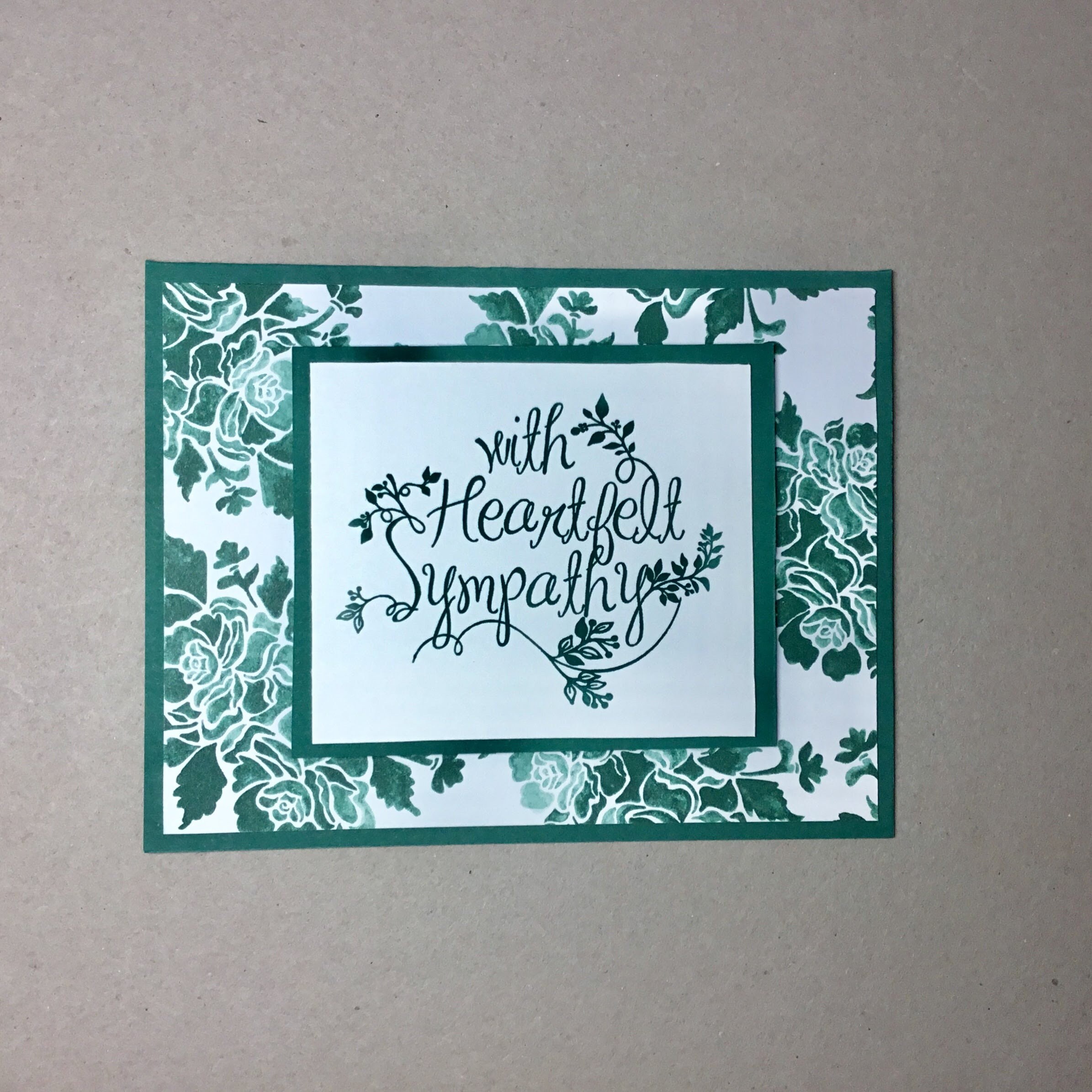Sympathy Greeting Card - With Heartfelt Sympathy - Floral Sympathy Note ...