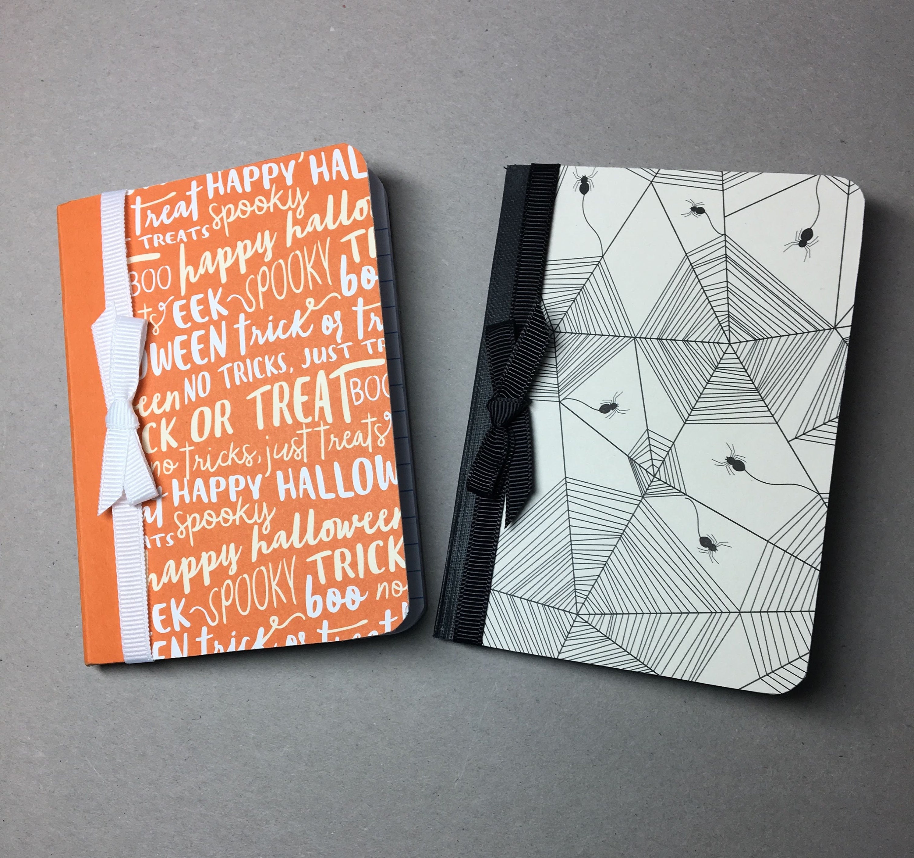 Spiders, Webs and Trick or Treat Notepads - Halloween Set of 2 Mini ...