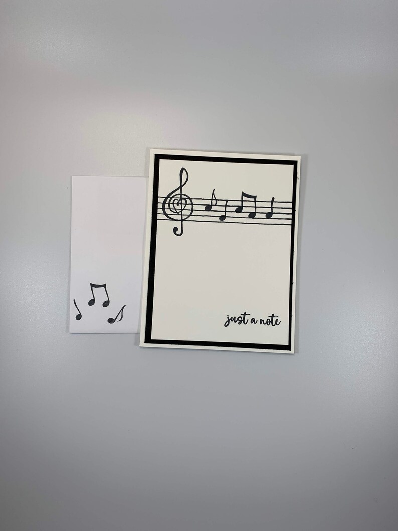 Just a Note Handmade Greeting Card - Music Teacher, Music Lover Note ...