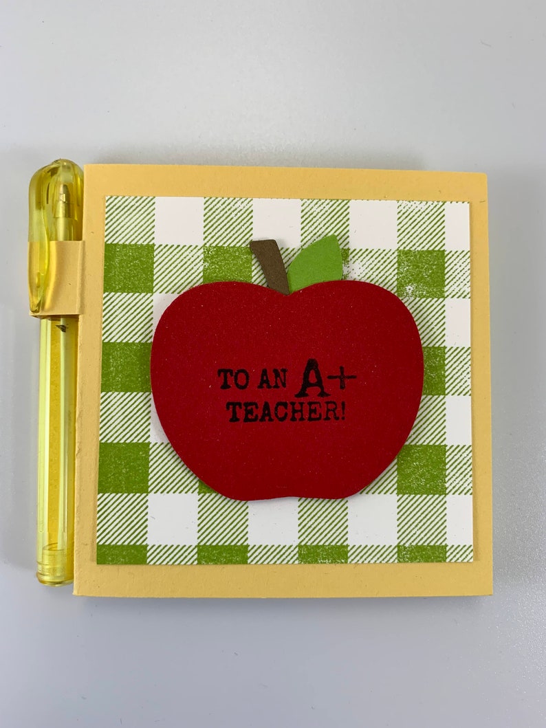 Back to School Apple Sticky Note Pad Holder - A+ Teacher Gift - Fall ...