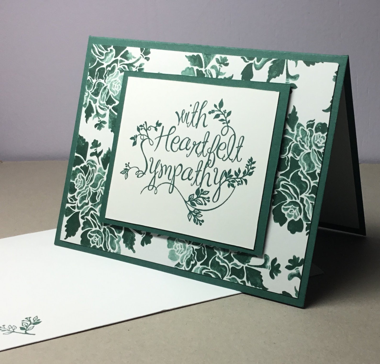 Sympathy Greeting Card - With Heartfelt Sympathy - Floral Sympathy Note ...