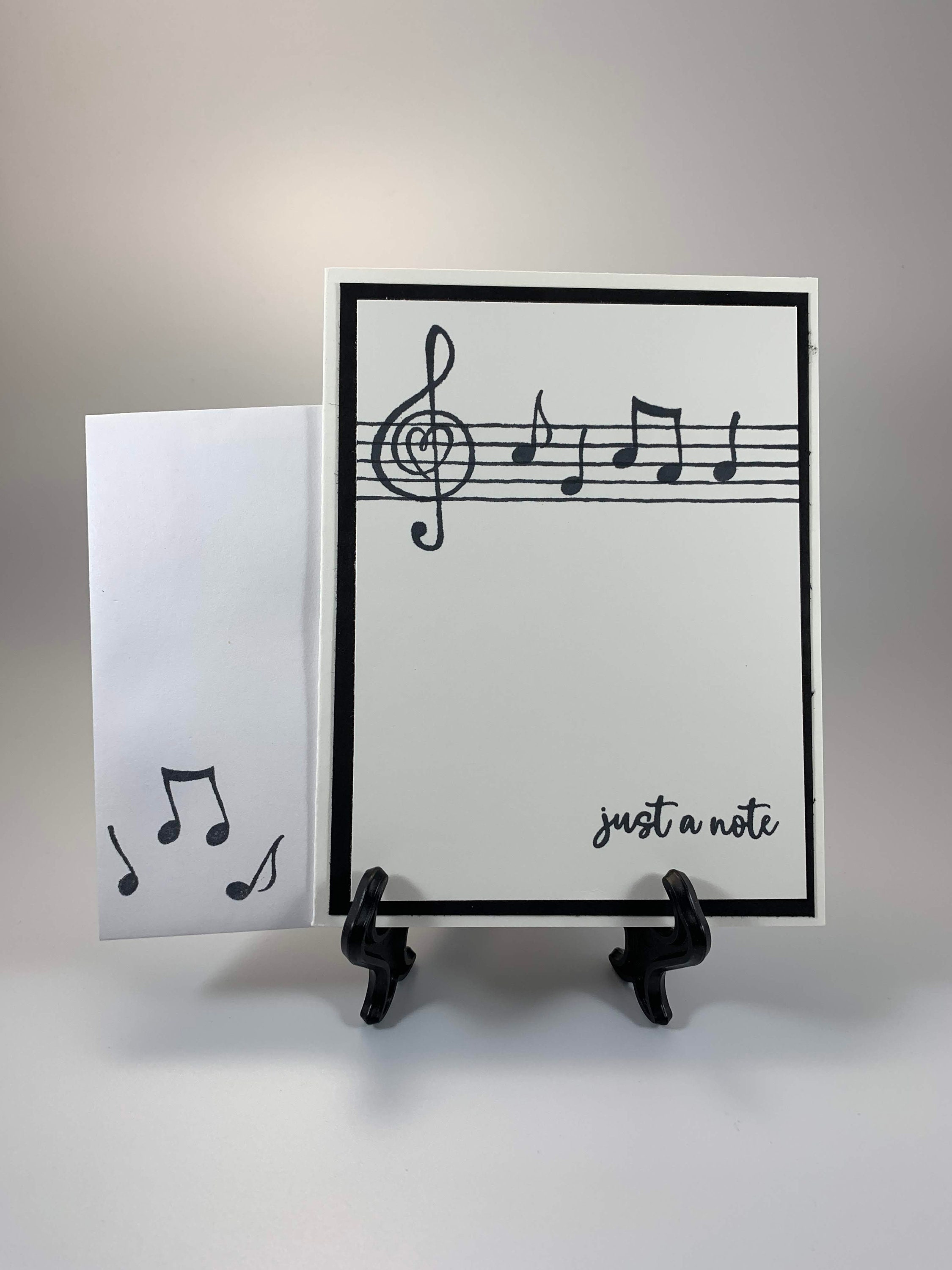 Just a Note Handmade Greeting Card - Music Teacher, Music Lover Note ...