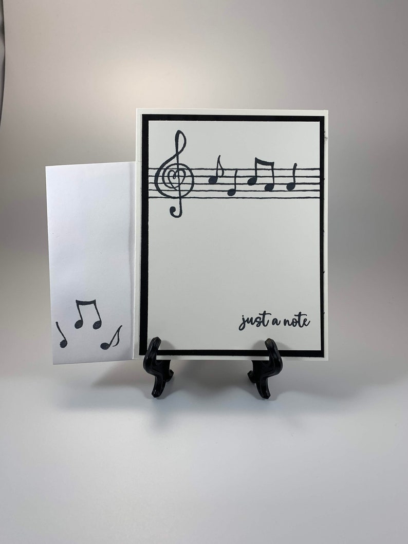 Just a Note Handmade Greeting Card - Music Teacher, Music Lover Note ...