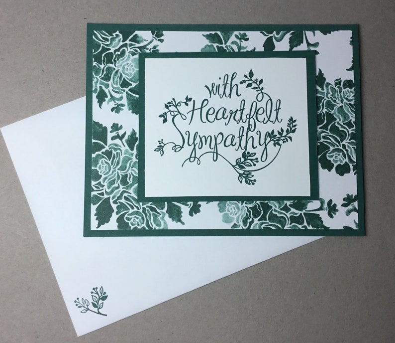 Sympathy Greeting Card - With Heartfelt Sympathy - Floral Sympathy Note ...