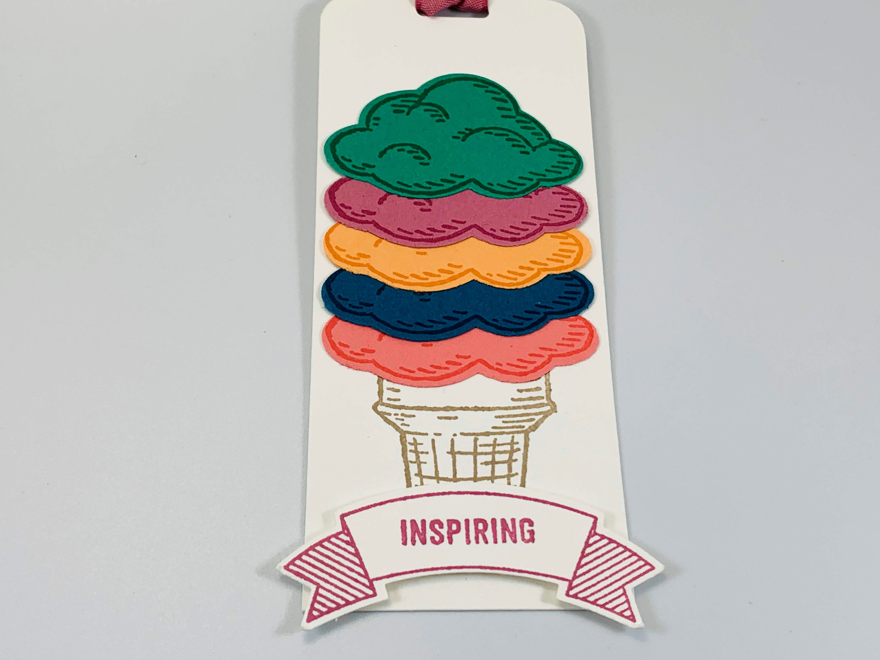 Ice Cream Cone Bookmark or Gift Tag - Choose Your Color "inspiring ...