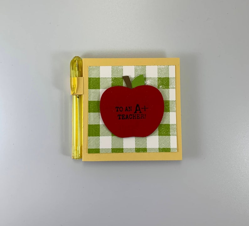 Back to School Apple Sticky Note Pad Holder - A+ Teacher Gift - Fall ...