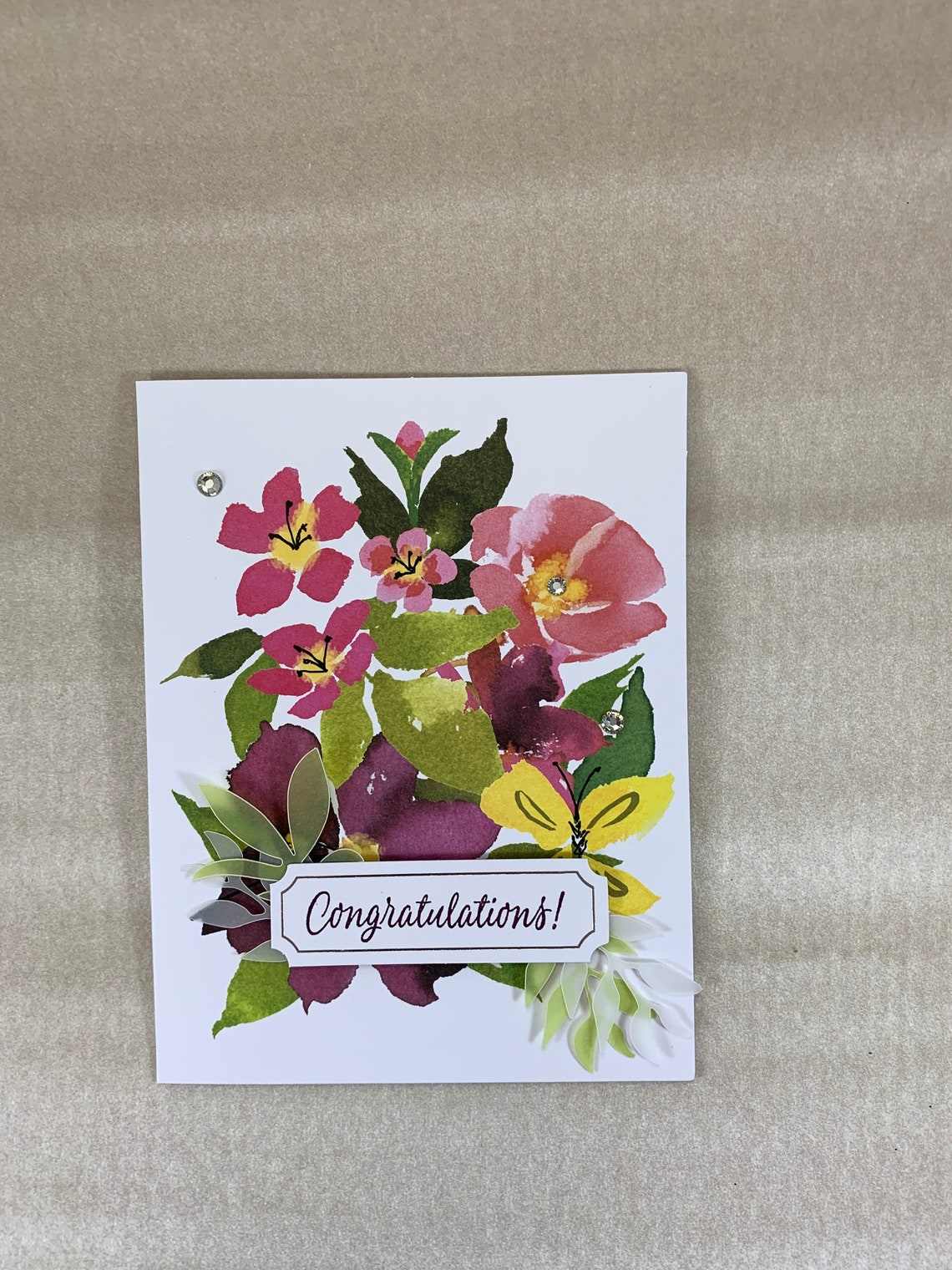 Congratulations Card Handmade Flower Greeting Card - Etsy