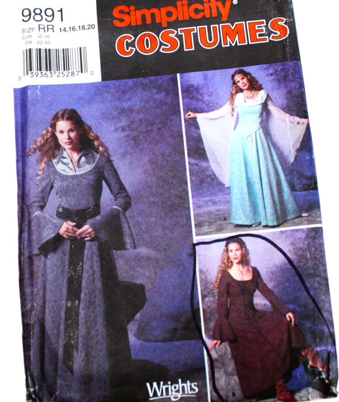 Simplicity 9891 Costume Pattern Renaissance Medieval Dress Misses ...