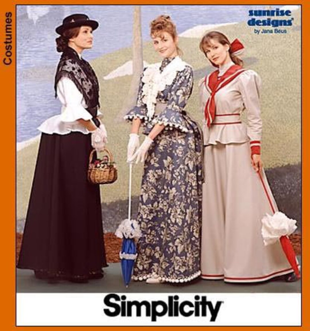 Simplicity 8375 Costume Pattern Misses' Edwardian Style Bustle, Top ...