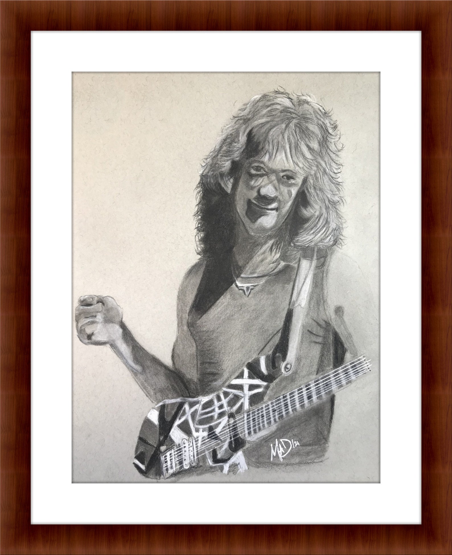 Eddie Van Halen Fine Art Print of my Original Charcoal | Etsy