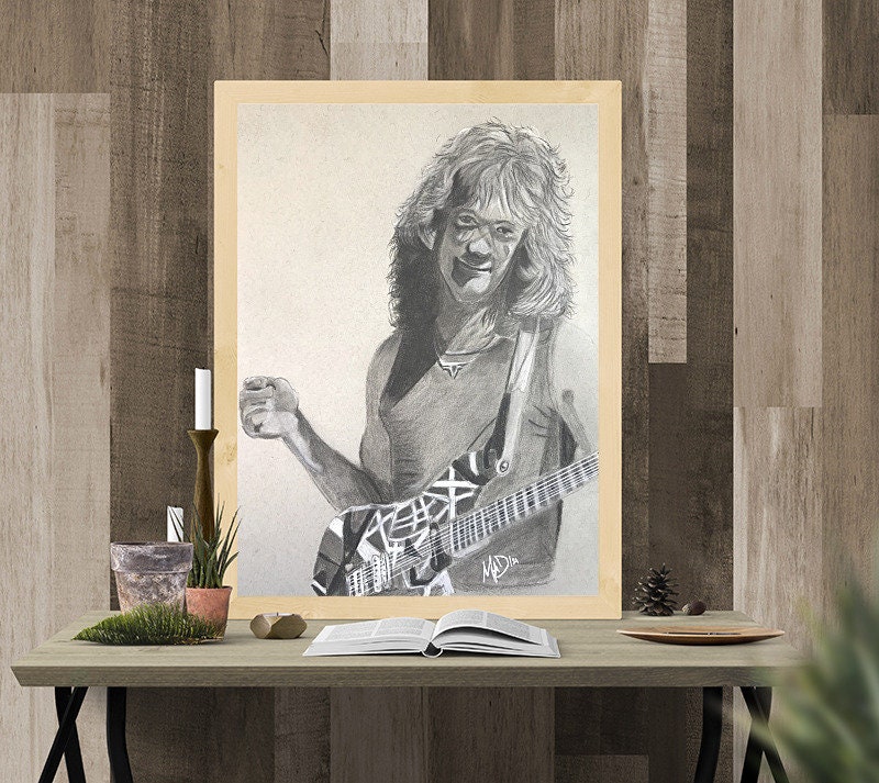 Eddie Van Halen Fine Art Print of My Original Charcoal Drawing Van ...