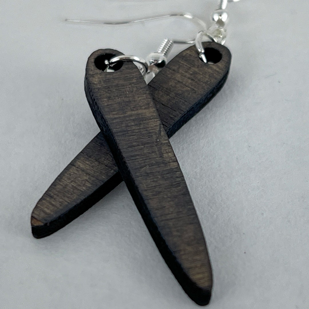Small Thin Teardrop - Iron Earth Stain - Lightweight Small Earrings ...