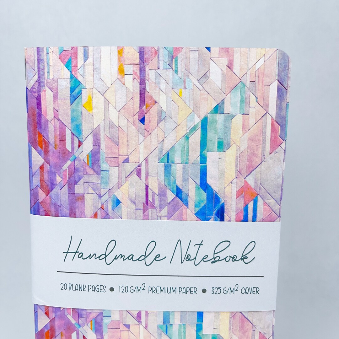 Handmade Staple Bound Notebook - Geometric Tiles - Style 8 - Premium ...