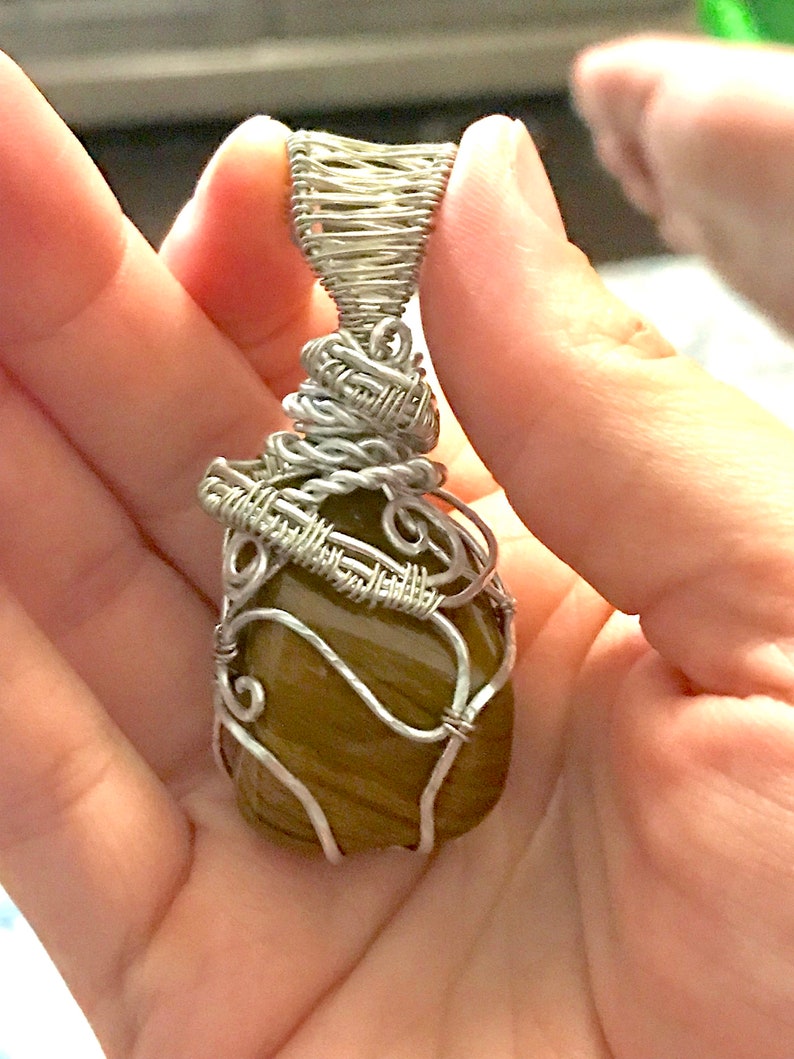 Tumbled Stone Wire Wrapped Pendants Wire Wrapped Stone - Etsy