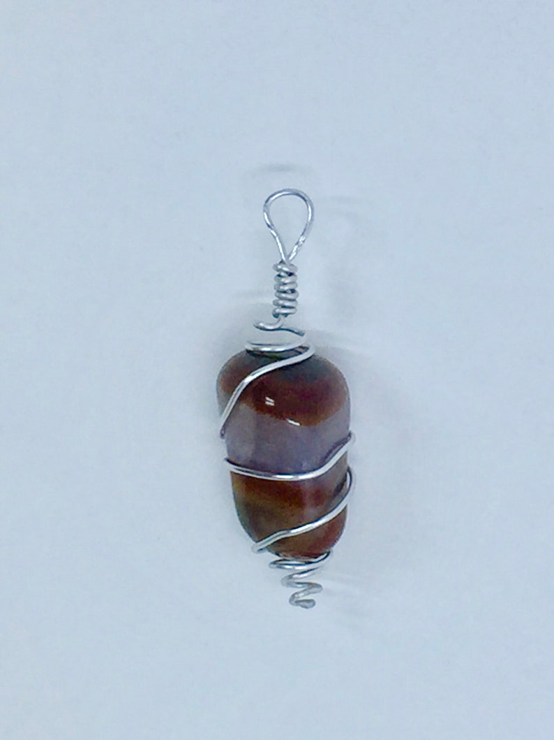 Tumbled Stone Wire Wrapped Pendants Wire Wrapped Stone - Etsy