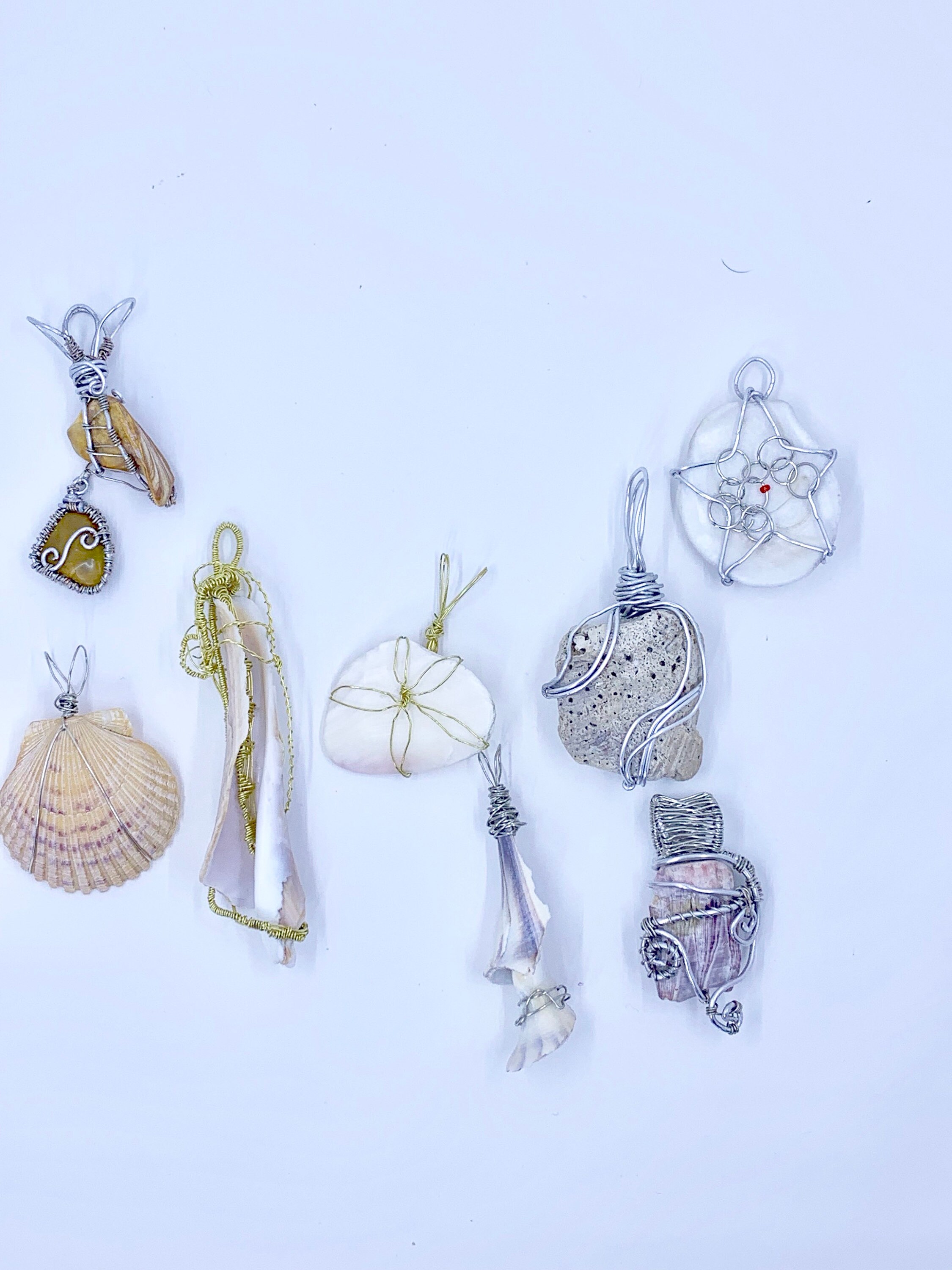 One of a Kind Wire Wrapped Shell Pendants Wire Wrapped - Etsy