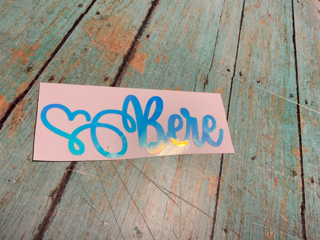 Holographic Heart Name Decal, Personalized Vinyl Sticker - Etsy