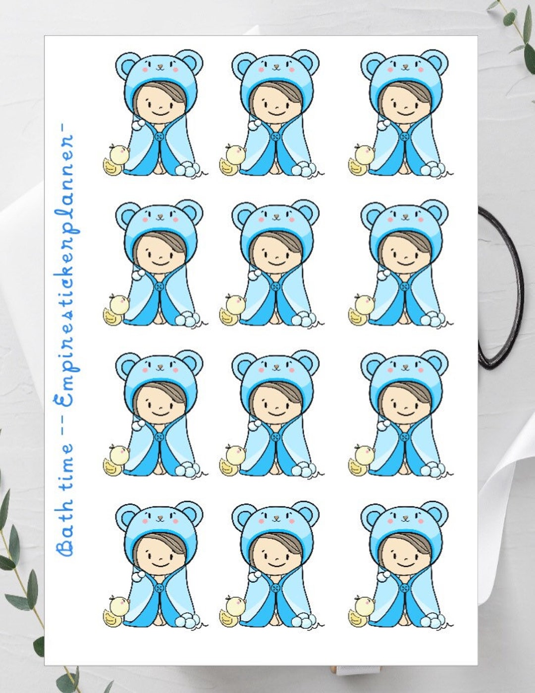 Bath Time Stickers , Sets of 6,12,35 Stickers , Boy or Girl Planner ...