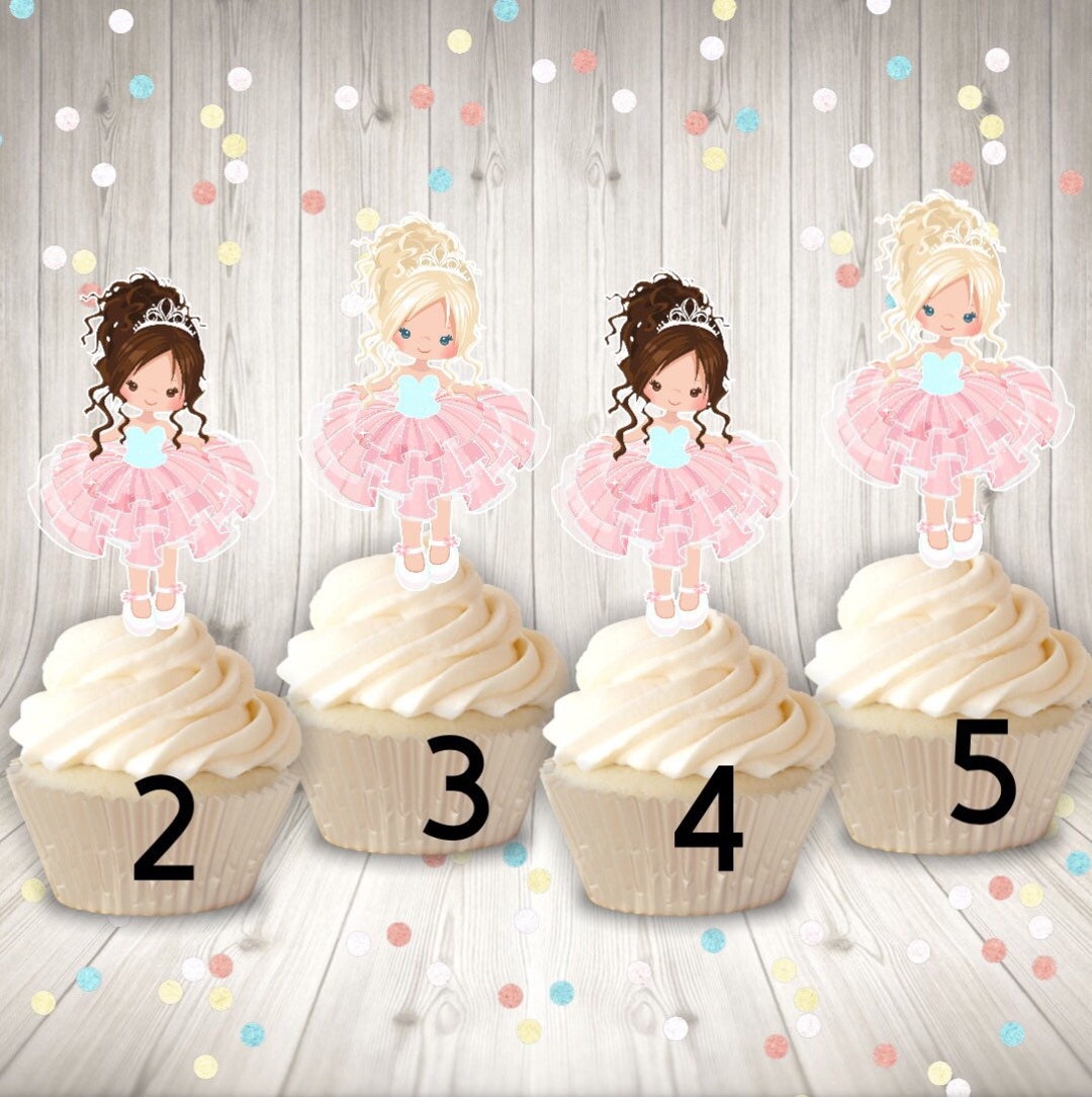 Ballerina Cupcake Toppers, Pink Party Decorations (12 Piece Set) - Etsy