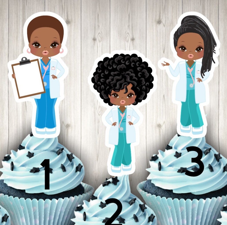 Doctor Cupcake Toppers Graduation Doctor Decor Doctor - Etsy