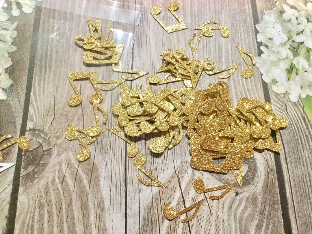 Music Notes Glitter Gold Party Teacher Music Musical Confetti - Etsy