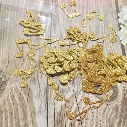 Gold Glitter Music Notes Confetti Birthday Party Die Cut | Etsy