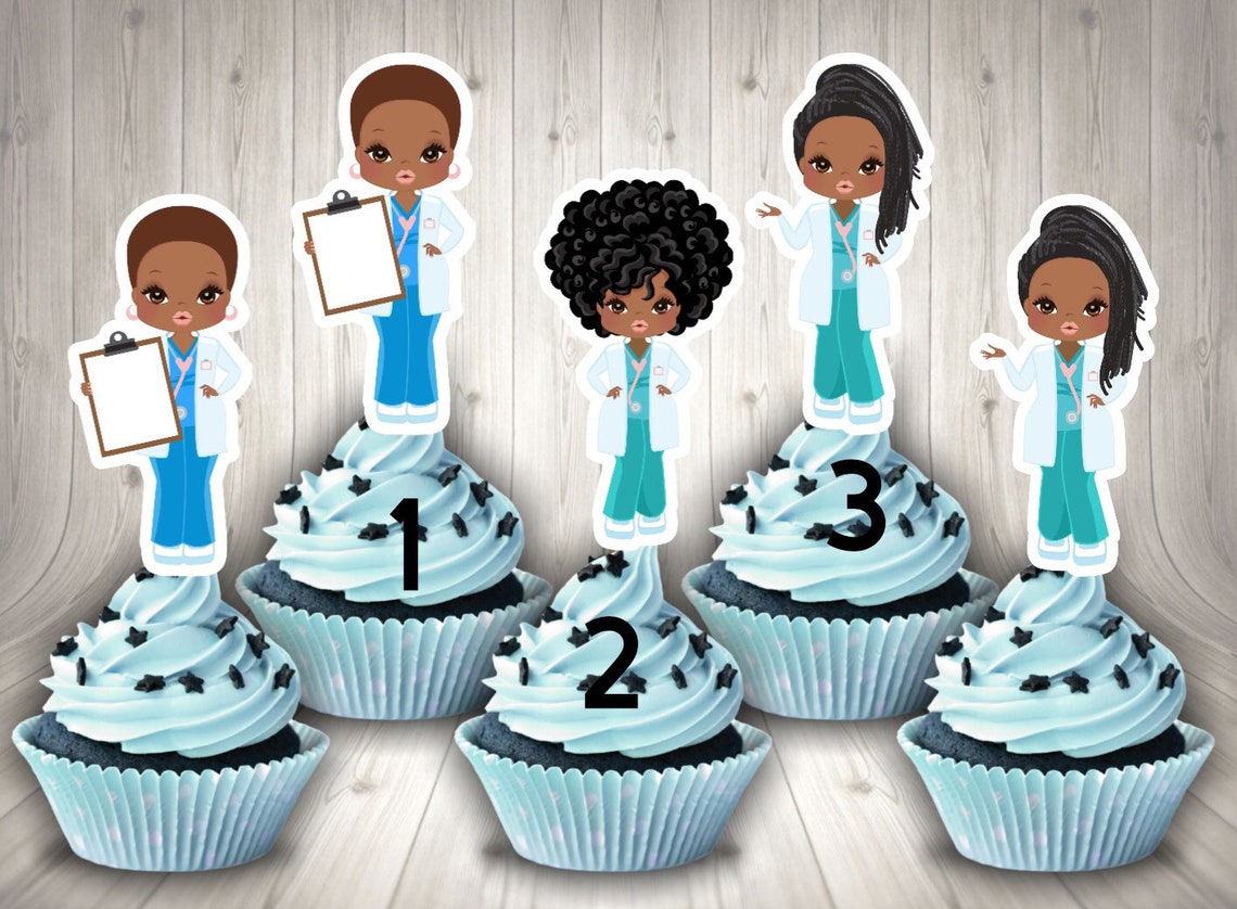 Doctor Cupcake Toppers Graduation Doctor Decor Doctor - Etsy