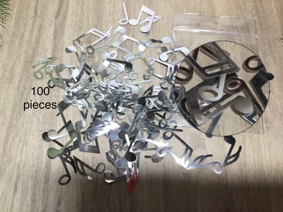 100 Foil Silver Music Confetti , Music Confetti Decor, Decor Confetti ...