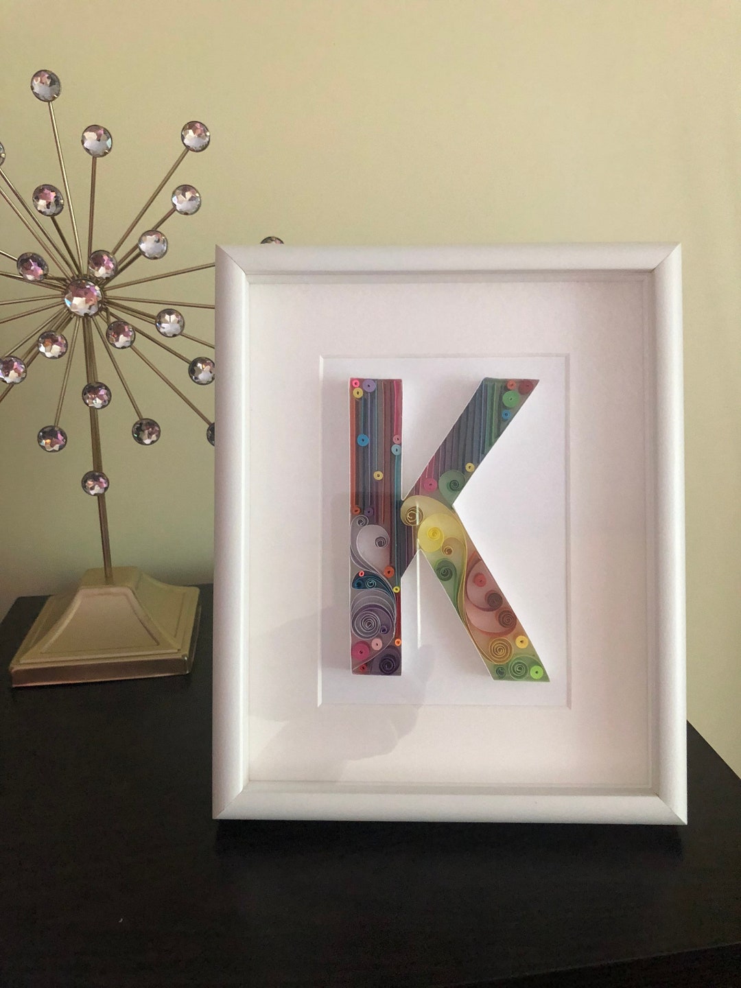 Custom Quilled Paper Monogram in Shadow Box, Nursery Decor - Etsy