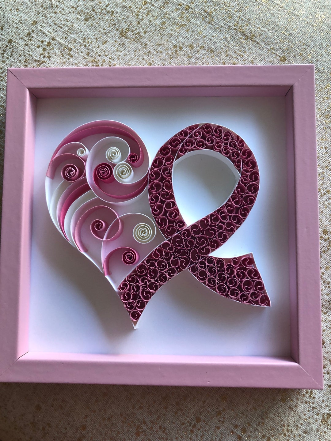 Quilled Breast Cancer Ribbon. - Etsy